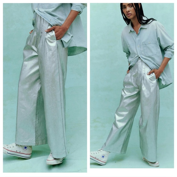 THE GREAT. | Pants & Jumpsuits | The Great The Sculpted Trouser Silver | Poshmark